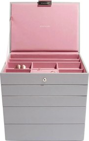 Krabička na šperky Stackers pětidílná classic šedo-šípková růžová