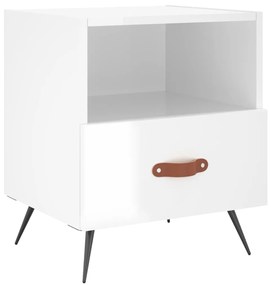vidaXL Noční stolek bílý vysoký lesk 40x35x47,5 cm kompozitní dřevo