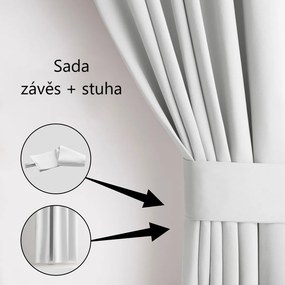 Závěs AmeliaHome Blackout s průchodkami 140x175 cm světle šedý
