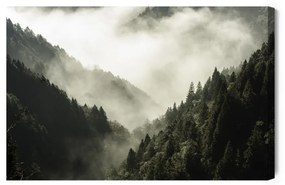 Obraz High Mountain In Mist And Cloud Nedostatek Nedostatek Přírodní plátno 70x50