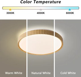 Brilagi-LED Stm. strop. sv. CORVO LED/72W/230V 3000-6000K dek. dřeva pr.50 cm+DO