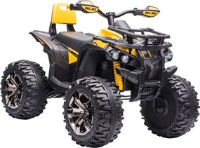 HOMCOM Elektrický čtyřkolka pro děti, 12V 10Ah, čtyřkolka s funkcí vpřed a vzad, 2 motory, USB připojení, MP3 přehrávač, vozidlo pro děti s předním s…