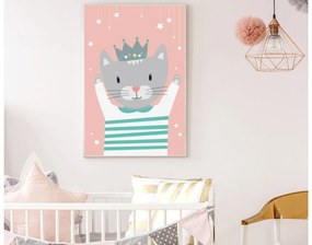 Pastelowe Love Plakát KOČKA do dětského pokoje Zvolte rozměr: 20 x 30 cm