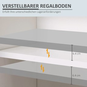 Kleankin Koupelnová Podskříňová Skříň s 2 Dveřmi a Nastavitelnou Vnitřní Policí Moderní Styl 60x30x62.5 cm Bílá