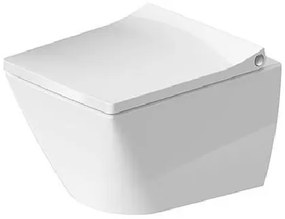 Duravit Viu - Závěsné WC Compact, Rimless, DuraFix, s WonderGliss, alpská bílá 25730900001