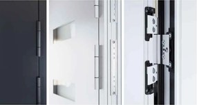Hliníkové vchodové dveře FM Turen Premium P90 M311 BLACKLINE černá RAL9005 Orientace dveří: Levé, otevírání dovnitř, Standardní rozměr dveří včetně rámu: 100 cm x 200 cm - vnější rozměr rámu
