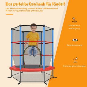 Costway Zahradní trampolína Ø 140 cm s ochrannou sítí trampolína pojme až 135 kg