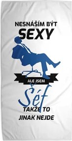 Sablio Ručník Nesnáším být sexy, ale jsem šéf - 30x50 cm