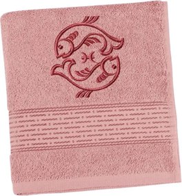 Bellatex Froté osuška proužek s výšivkou znamení zvěrokruhu 70x140 cm Burgundy