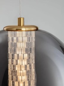 Šedé kovové LED závěsné svítidlo se skleněným stínidlem ø 22 cm Navi – Nova Luce
