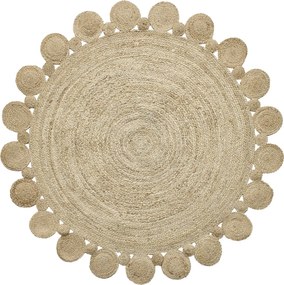 Diamond Carpets India, Ručně vázaný kusový koberec Hesper J-15 Natural kruh, 200x200 (průměr) kruh, béžová, chodba / předsíň
