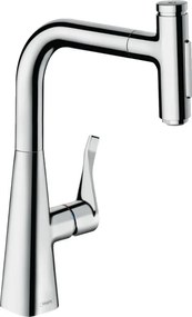 Hansgrohe Metris Select M71, kuchyňská páková baterie 240, vytahovatelná sprška, 2jet, sBox, chromová, HAN-73817000