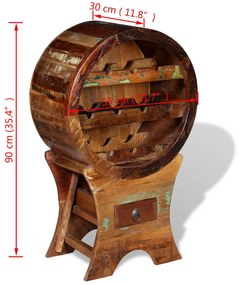 vidaXL Marketos Stojan na víno na 10 lahví masivní recyklované dřevo