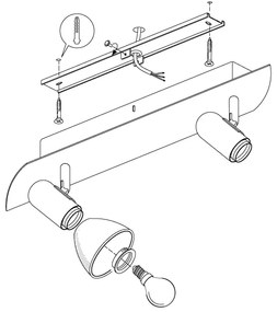 EGLO 90984 - Bodové svítidlo ENEA 2xE14/40W