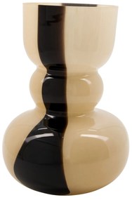 House Doctor Skleněná váza Pilu Black/Brown, béžová barva, sklo
