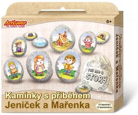 Kameny s příběhem se samolepkami Jeníček a Mařenka kreativní sada v krabičce 19x16x4cm