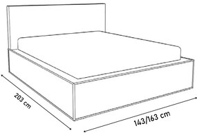 Postel HAVANA II včetně roštu 160x200, bílá/fialová lesk