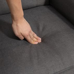 HOMCOM křeslo polohovatelné křídlo s čalouněním, dřevěné nohy, polyester, tmavě šedá, 74x86x102cm, do obývacího pokoje a ložnice | Aosom.de