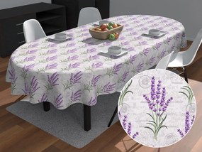 Biante Dekorační oválný ubrus PML-033 Provence levandule 120x140 cm