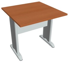 Stůl jednací rovný 80 cm - Hobis Cross CJ 800 Dekor stolové desky: třešeň, Dekor lamino podnože: šedá, Barva nohou: Stříbrná