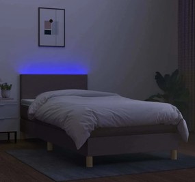 vidaXL Box spring postel s matrací a LED 80 x 200 cm textil [3133513] Barva: krémová