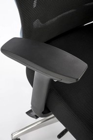 Kancelářská ergonomická židle GILBERTO — kov, látka, síť, černá Halmar