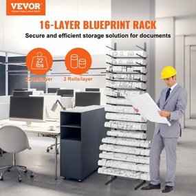 Blueprint Úložný prostor Stojan Vertikální závěsný stojan na plakáty 16patrový