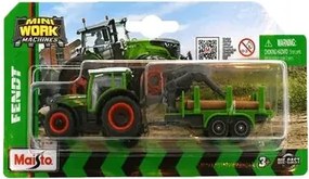 Maisto Mini pracovní stroje - Traktor s přívěsem - více druhů / od 3 l