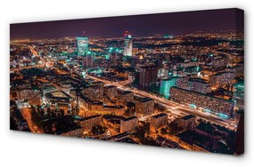 Obrazy na plátně Varšava Město noční panorama 120x60 cm