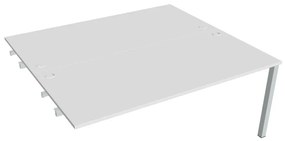 Dvojstůl pracovní řetězící rovný 180×160 cm - Hobis Uni USD 1800 R Dekor stolové desky: bílá, Barva nohou: Stříbrná