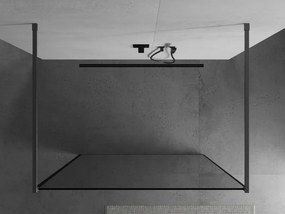 Mexen Kioto, sprchová zástěna Walk-In 120 x 200 cm, 8mm sklo černý vzor, ​​grafitový profil, 800-120-002-66-70