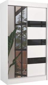 ADRK Furniture Posuvná skříň se zrcadlem a lacobelem TOURA 120 ADRK-SW-TOU-WBL-120