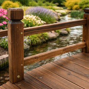 Dekorační zahradní mostek BestBerg BBGD-4001 / 150 x 55 x 42,5 cm / hnědá