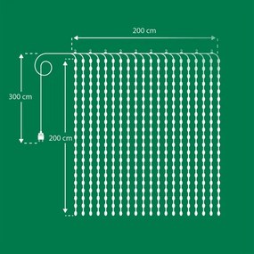 Světelný závěs 400 LED 200×200 cm vícebarevný