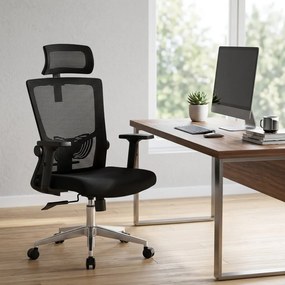 Kancelářská ergonomická židle Neoseat NOVELO — síť / látka, černá, nosnost 150 kg