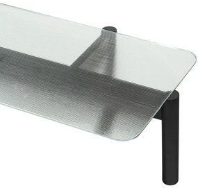 noo.ma Skleněný konferenční stolek Kob s černou podnoží 116 x 61 cm