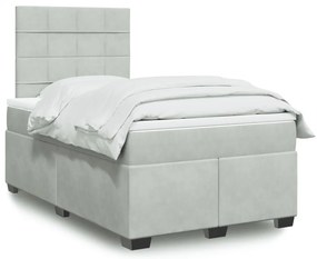 Box spring postel s matrací světle šedá 120 x 200 cm samet 3293182