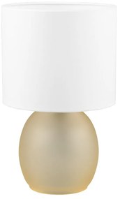 Stolní lampa v bílé a zlaté barvě s textilním stínidlem (výška 29 cm) Vela – Trio