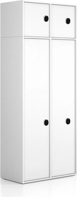 Nástavba pro skříně FRAME, 2x dveře, 872 x 450 x 427 mm, kódový zámek, bílá