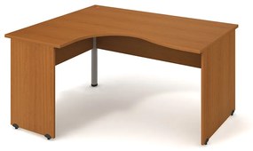 Stůl ergo pravý 160*120 cm - Hobis Gate GE 2005 P Dekor stolové desky: třešeň, Dekor lamino podnože: třešeň, Barva nohy: stříbrná