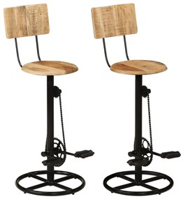 Barové stoličky 2 ks masivní mangovníkové dřevo