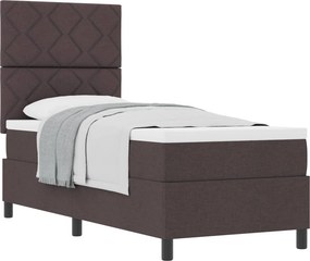 Postel s boxspringem s čelo Tmavě hnědá 80 x 200 cm textil 3339423
