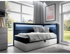 Kontinentální jednolůžková postel Junior Ribezo 3, Strana: pravá, Rozměr postele: 100x200, Barva:: ekokoža Soft 017 (biała) + Fresh 11
