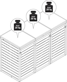 Tchibo - Box na 3 popelnice s různými možnostmi instalace, 3x 240 l