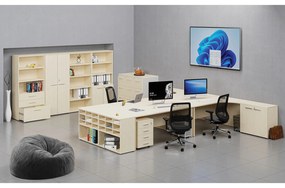 Ergonomický kancelářský pracovní stůl PRIMO WOOD, 1600 x 1200 mm, levý, bříza