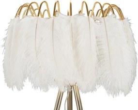 Stojací lampa Feather 147 cm bílá/zlatá