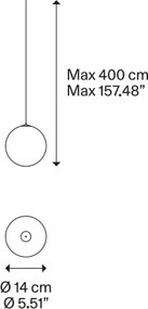 Lodes 17112 0027 Random Solo 14, závěs z čirého foukaného skla, 1x1W LED 2700K, prům.14cm
