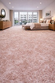 Spoltex, Metrážový koberec Milano 60 růžový, na míru, šíře 4m, růžová, filc, dětský pokoj