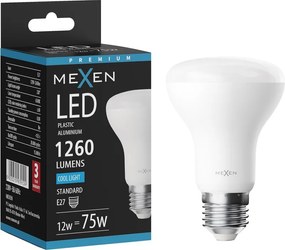 Mexen Nova, LED žárovka E27, R63, 12W, Studená - 6500K, 1260 lm - L104-E27-1265-01
