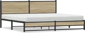 Kovový rám postele bez matrace dub sonoma 193 x 203 cm 3301397